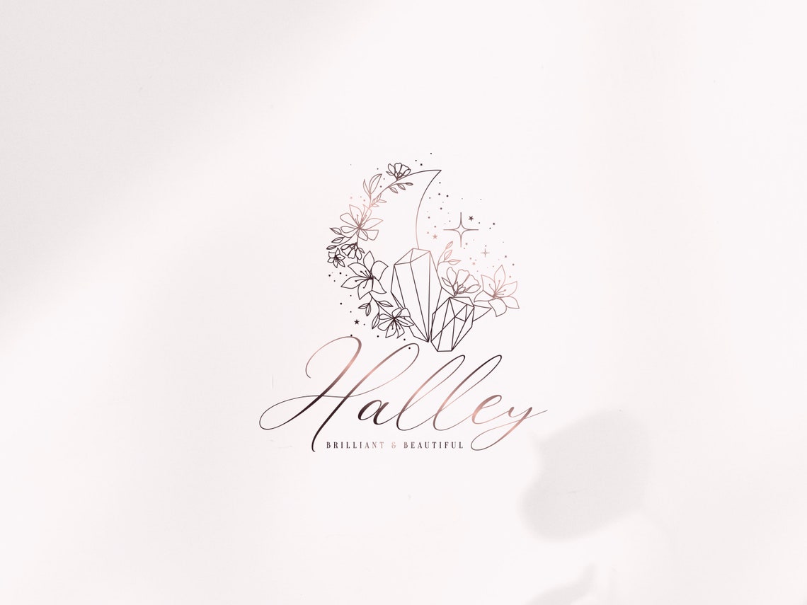 Crystal Moon Logodiamond Logo Gem Logojewelry Logo - Etsy