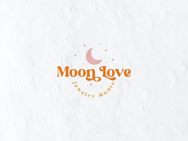 Moon Logo Retro Logo Vintage Logo Cosmetic Logo Spiritual - Etsy