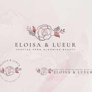 Rose Flower Logo Design, Bohemian Home Decor Logo, Scent Business Logo ...