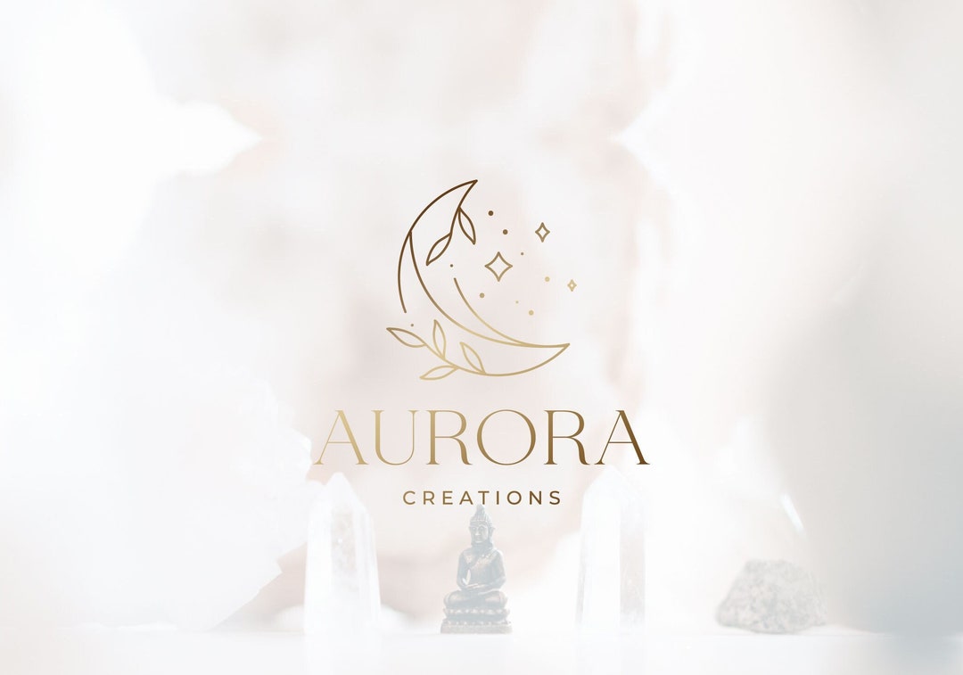 Magic Moon Logo, Minimal Celestial Logo, Spiritual Logo, Stars Logo ...