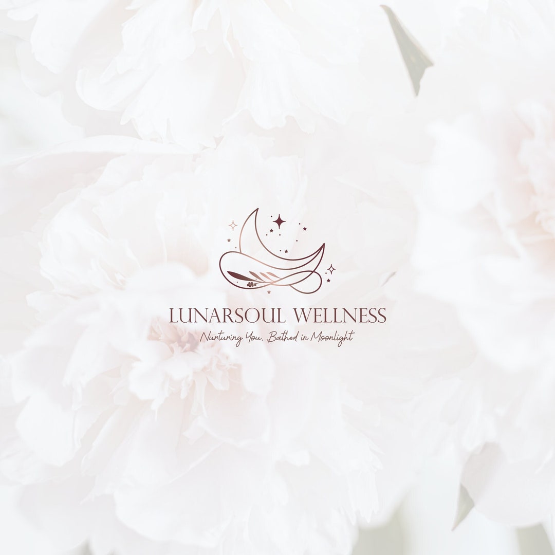 Moon Logo, Minimal Moon Celestial Logo, Spiritual Logo, Stars Logo ...