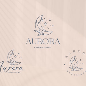 Magic Moon Logo, Minimal Celestial Logo, Spiritual Logo, Stars Logo ...