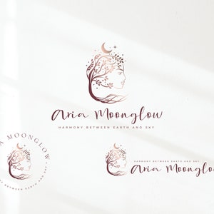 Tree and a Woman Logo, Magical Tree Logo, Goddess Logo, Nature Logo ...