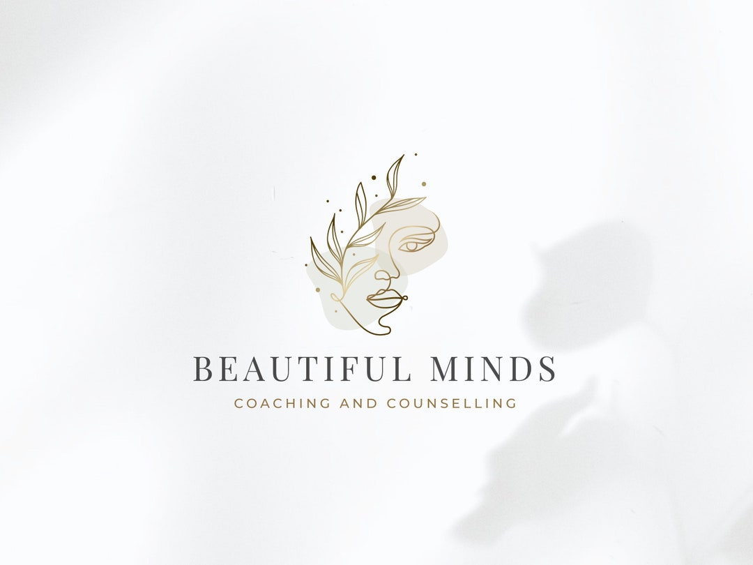 Elegant Abstract Face Logo, Gold Line Art Logo Design, Luxury Beauty ...