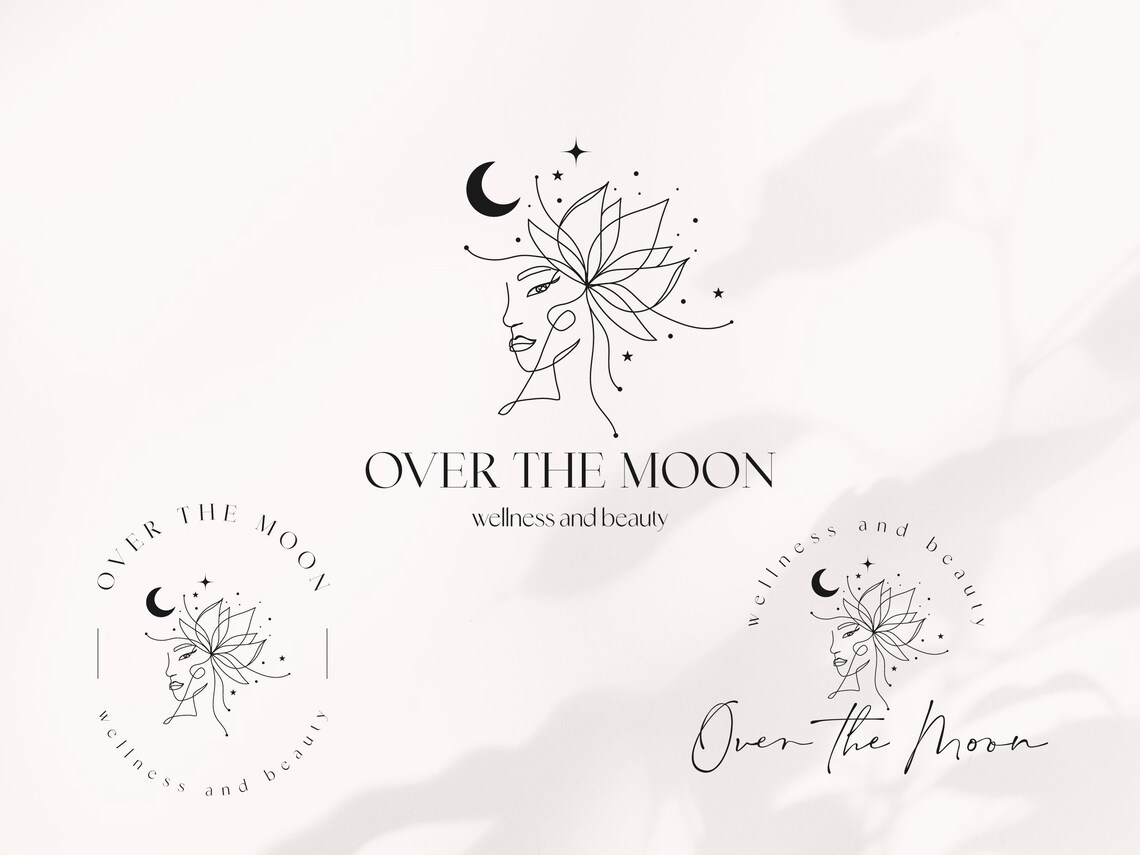 Woman Logo, Lotus Flower Logo, Goddess Logo, Makeup Artist, Line Art ...