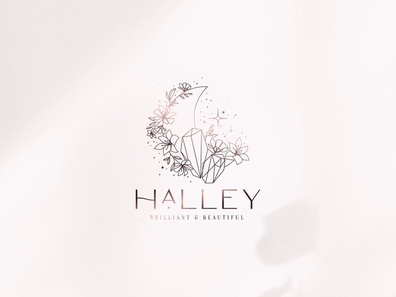 Crystal Moon Logodiamond Logo Gem Logojewelry Logo - Etsy