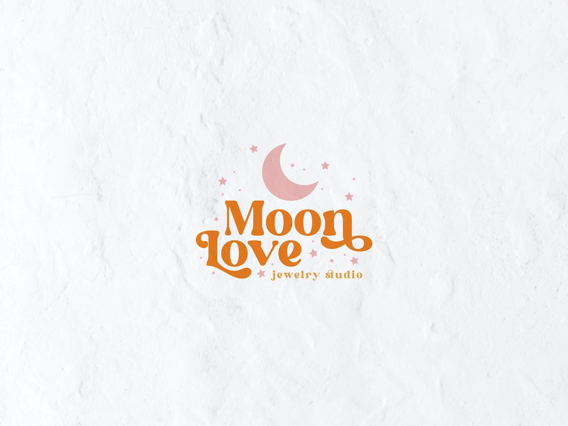 Moon Logo Retro Logo Vintage Logo Cosmetic Logo Spiritual - Etsy