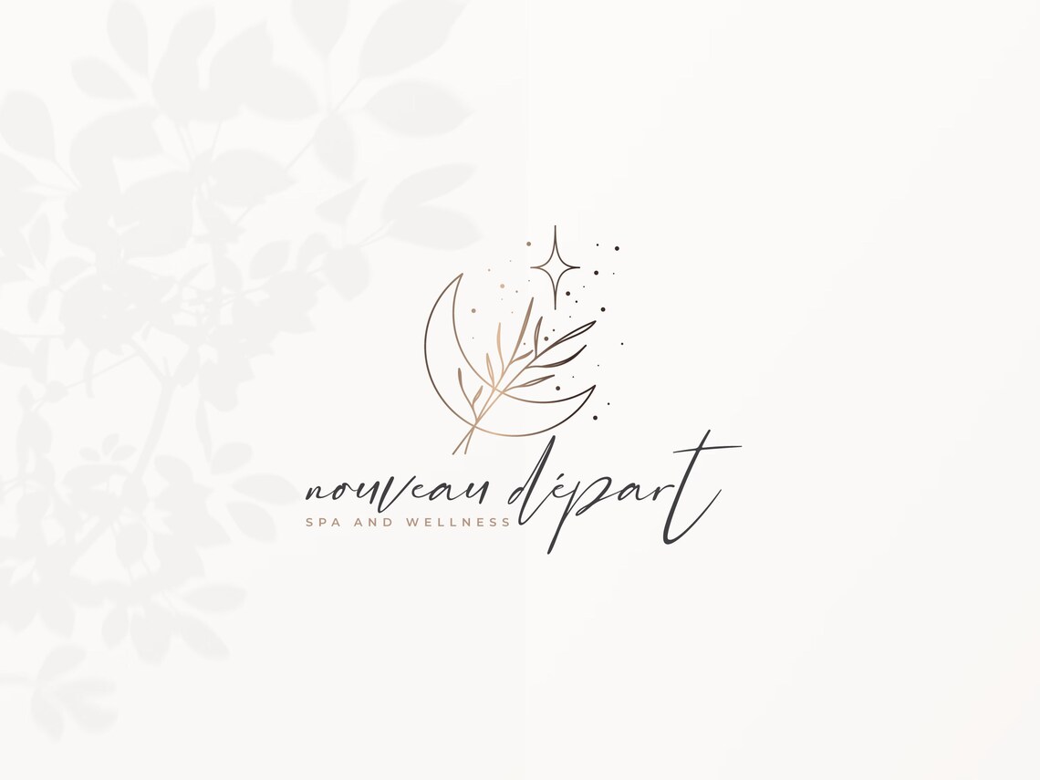 Gold Moon Logo Minimal Celestial Logo Spiritual Logo Stars - Etsy