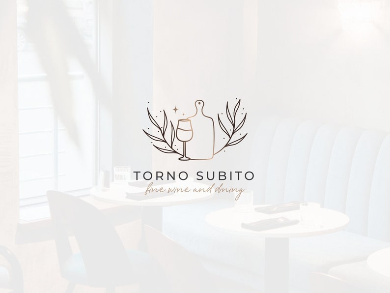 Wine and Dine Logo Fine Dining Restaurant Logo Wine Shop - Etsy
