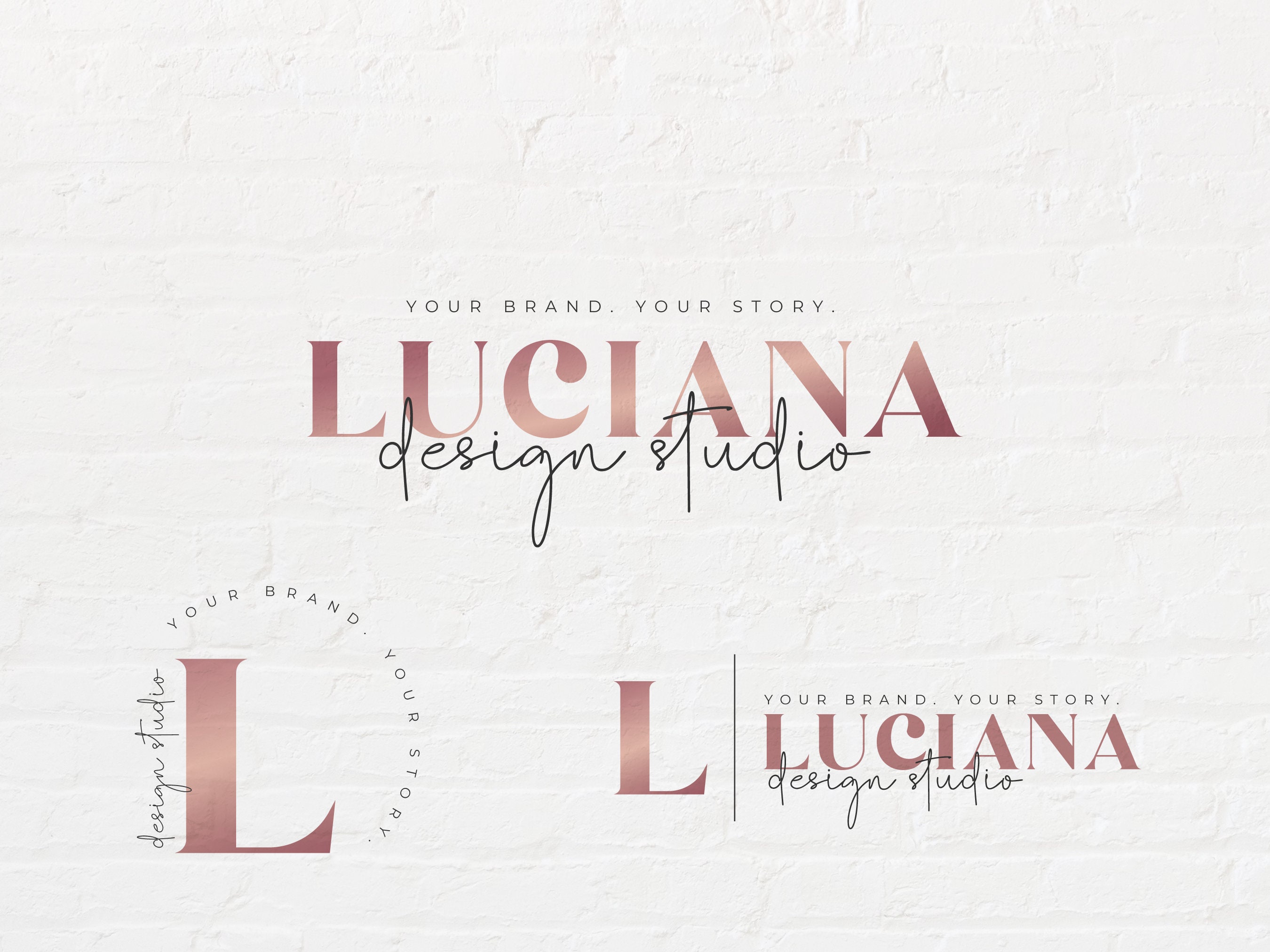 Minimalist Logo Design Interior Design Studio Logo Gold Rose | Etsy