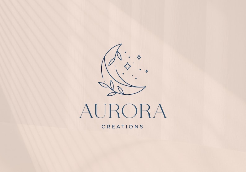 Magic Moon Logo Minimal Celestial Logo Spiritual Logo Stars - Etsy