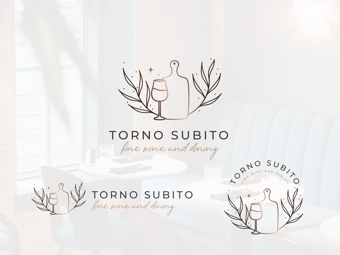 Wine and Dine Logo, Fine Dining Restaurant Logo, Wine Shop Logo ...