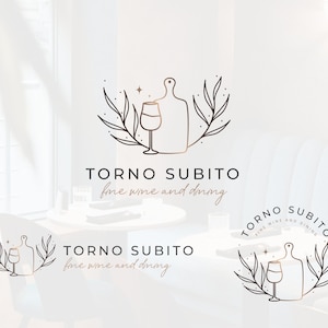 Wine and Dine Logo, Fine Dining Restaurant Logo, Wine Shop Logo ...