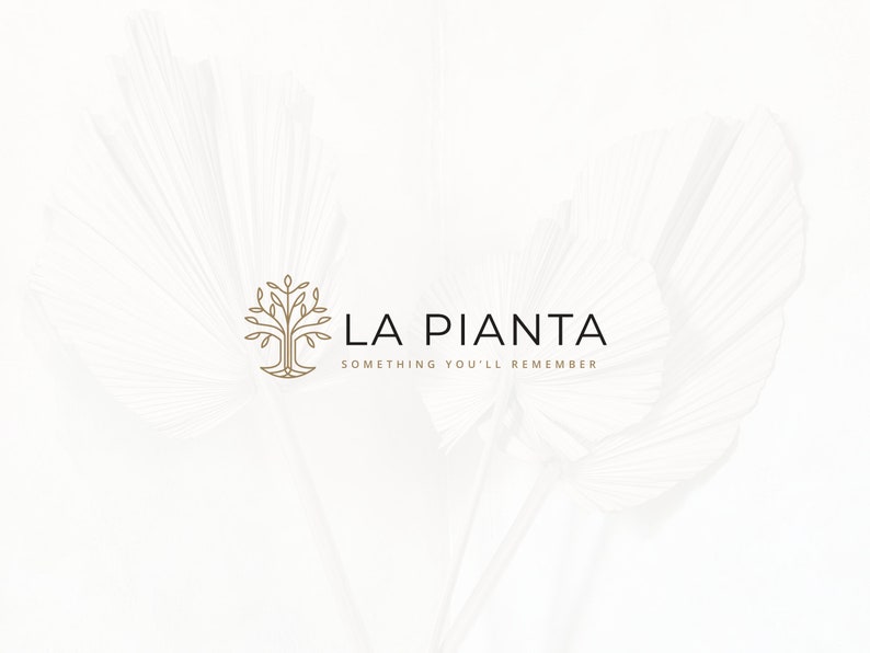 Minimalistic Gold Tree Logo Design Abstract Tree With Root - Etsy