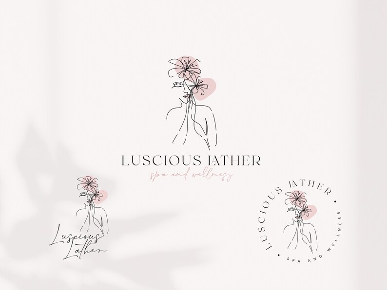 Woman Logo Flower Girl Logo Florist Logo Spa & Wellness | Etsy