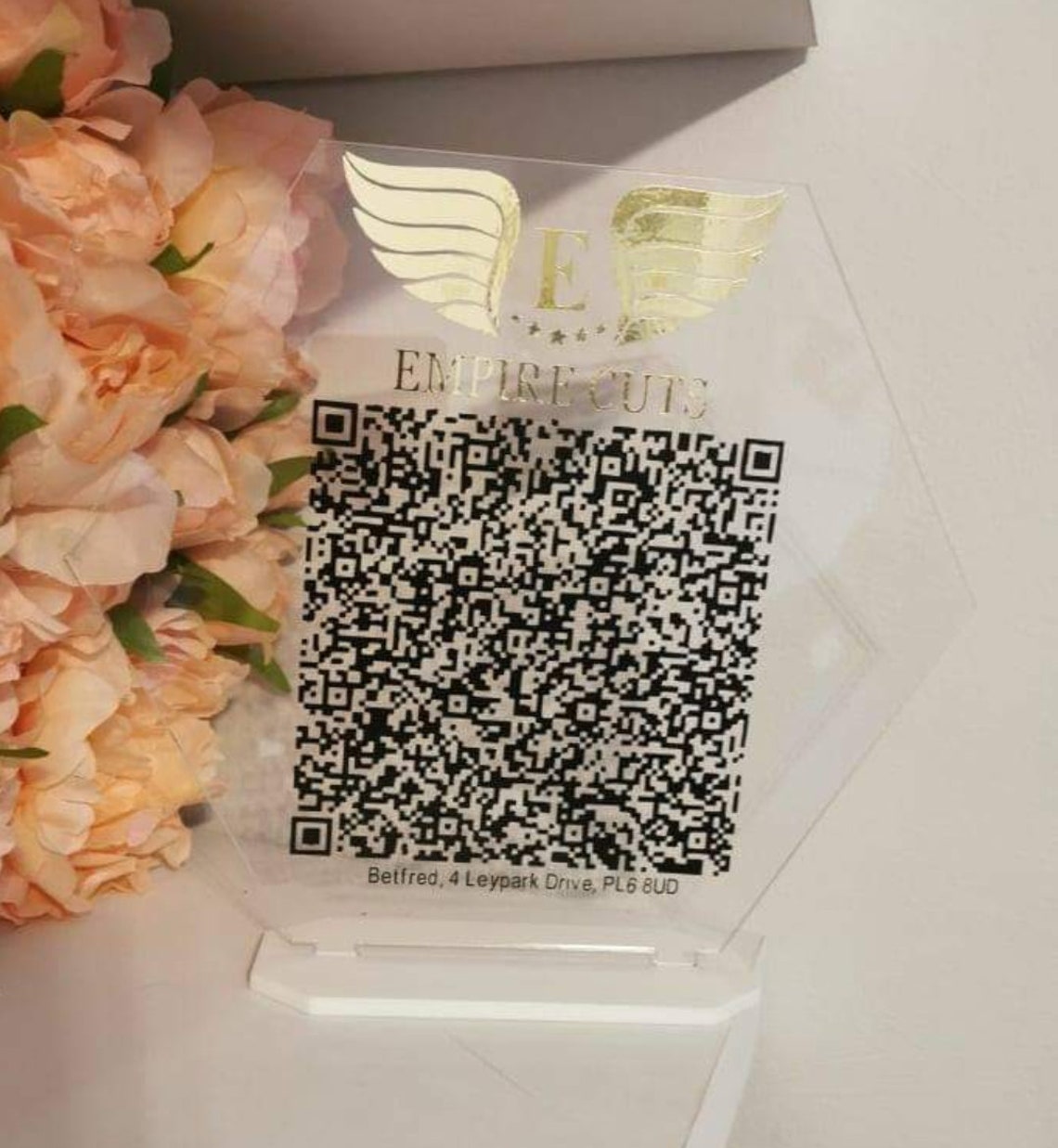 Acrylic Sign QR Code Business Sign Hexagon Stand | Etsy