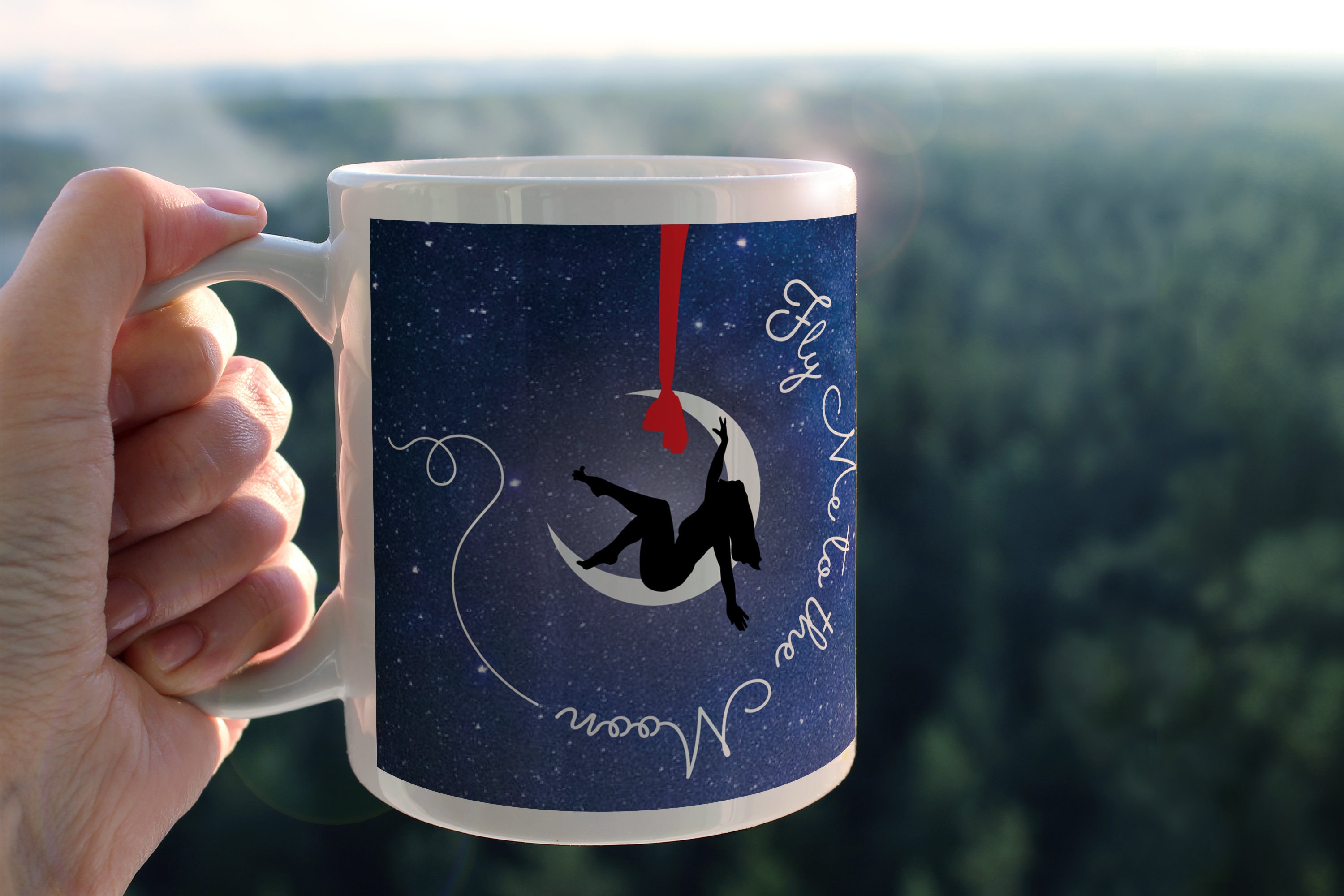 Fly Me to the Moon Circus Aerials Ceramic Mug Aerial Silks, Hoop, Lyra ...