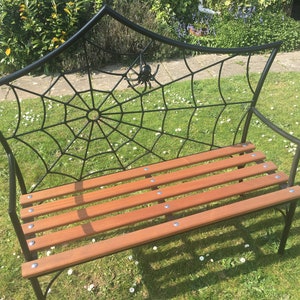 Garden Bench-handmade Garden Bench-spiders-reclaimed Wood Bench-adult ...