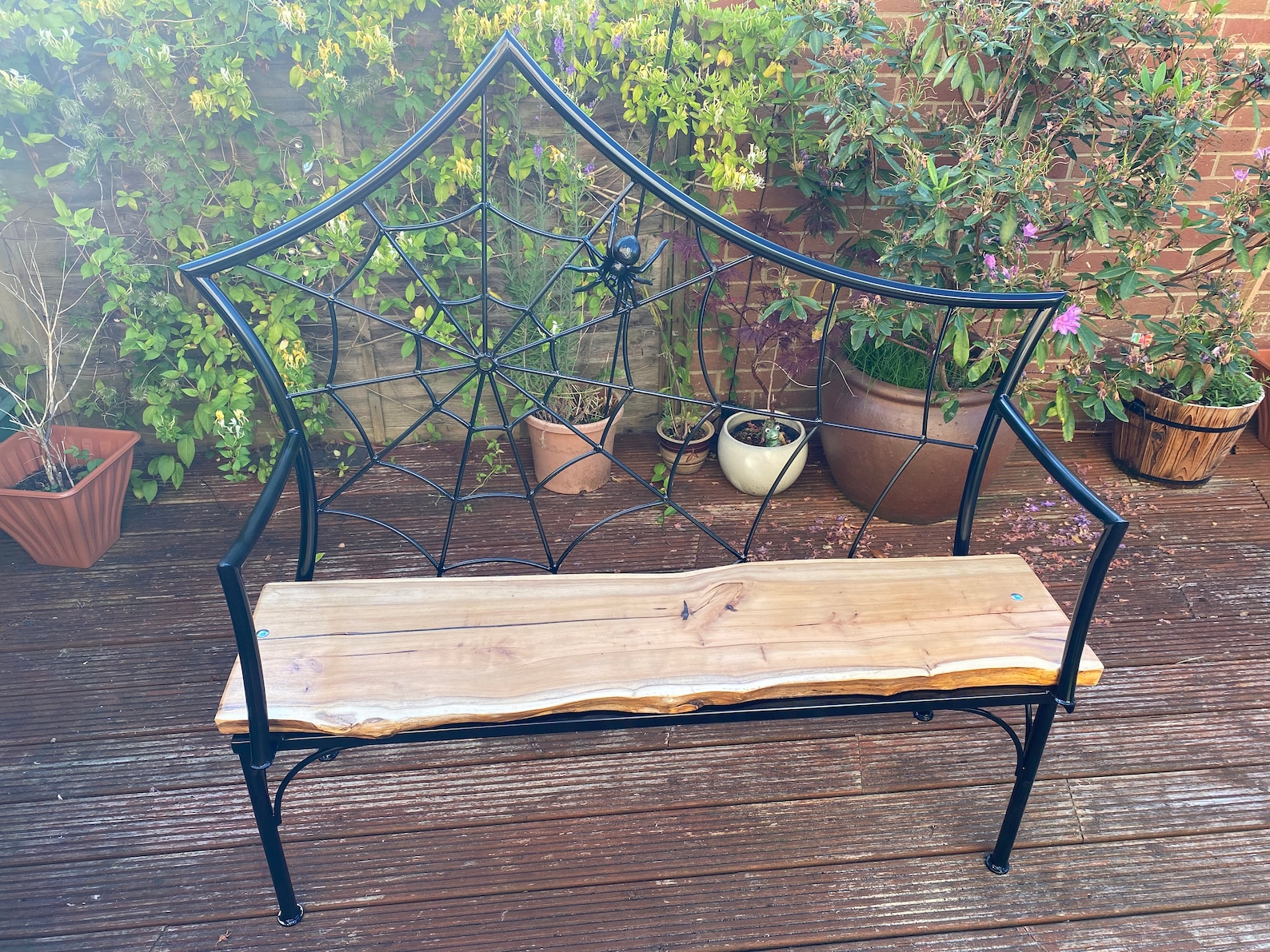 Garden Bench-Handmade Garden Bench-Spiders-Reclaimed Wood | Etsy