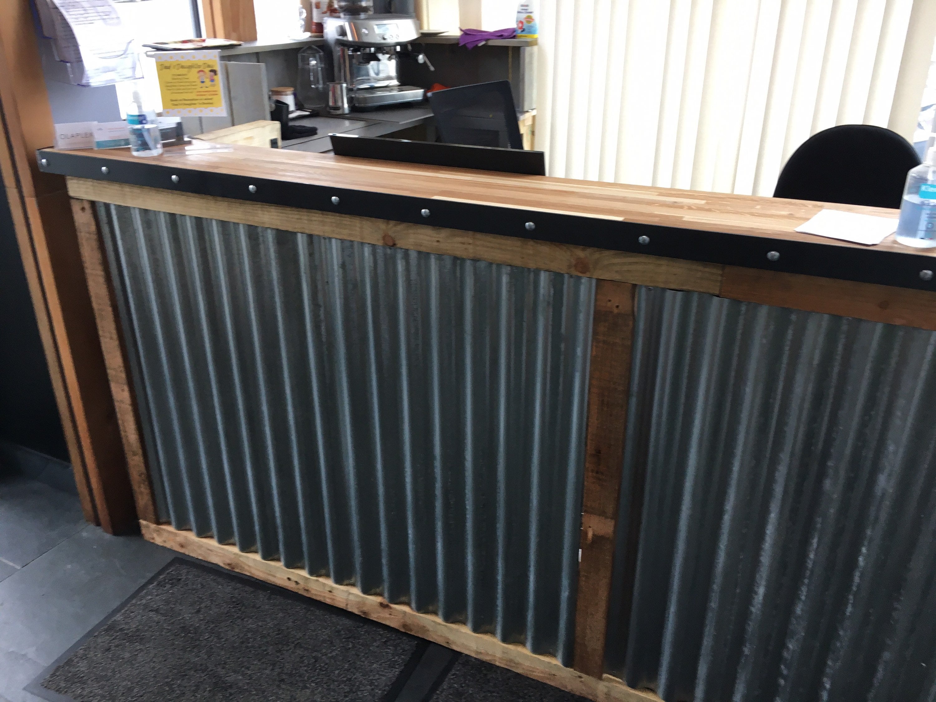 Corrugated Outdoor Bar Designs L Shape Metal Planktop – Rustic
