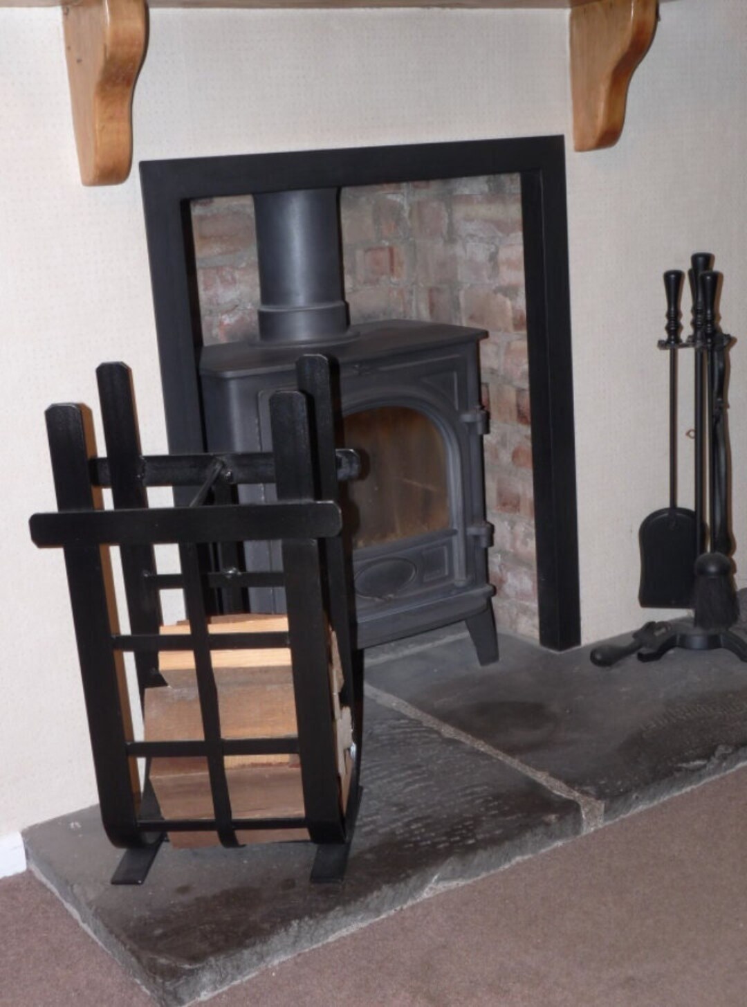 Log Carrier - Log Holder- Fireside Furniture - Log Store- Indoor Log ...