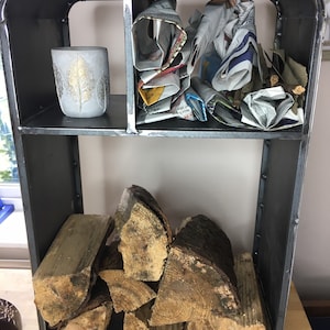 Industrial Modern Chic-log Holder-log Store-wall Mounted-kindling Store ...