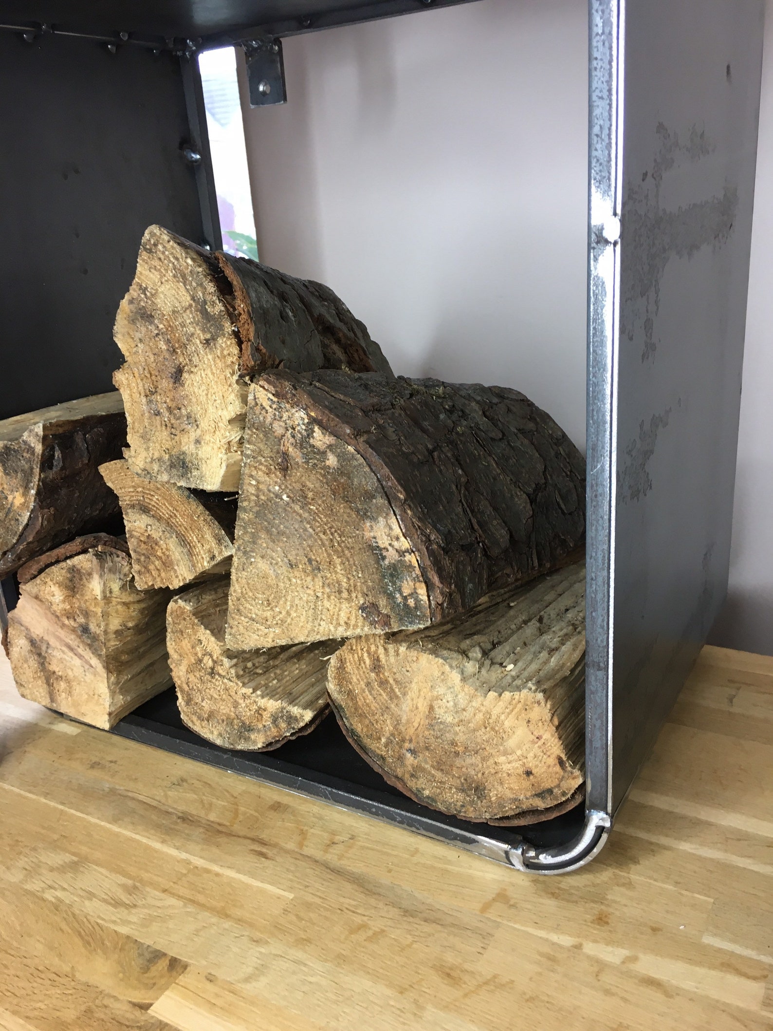 Industrial Modern Chic-log Holder-log Store-wall | Etsy UK