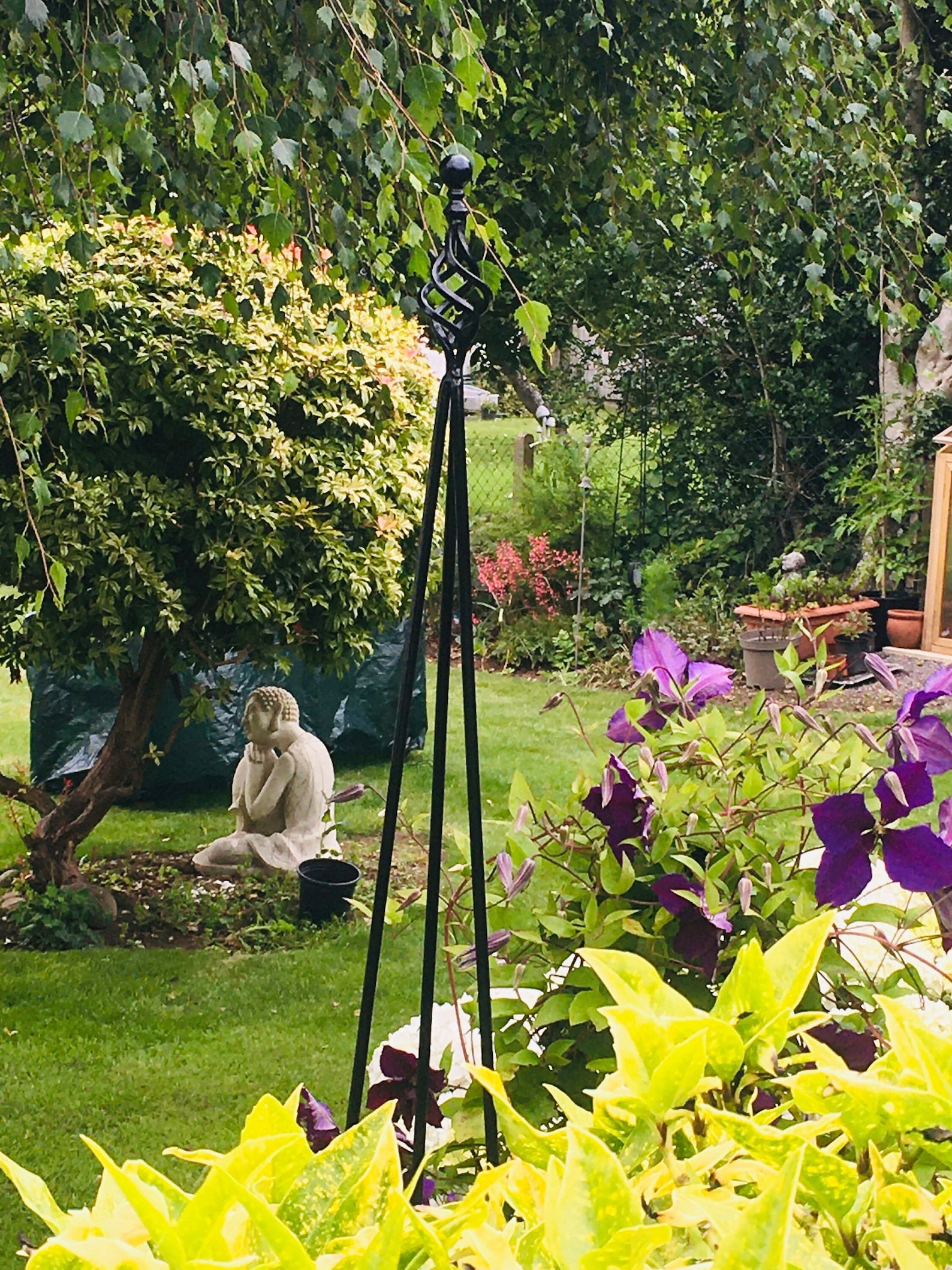 Steel Garden Obelisk-plant Support-clematis Support- Garden Art-garden ...