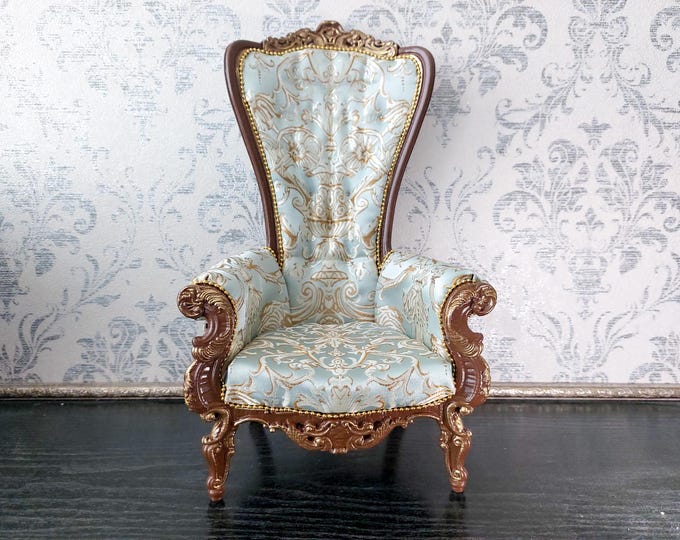 1/4 Baroque Throne Brown & Azure for Dolls 16 In - Etsy