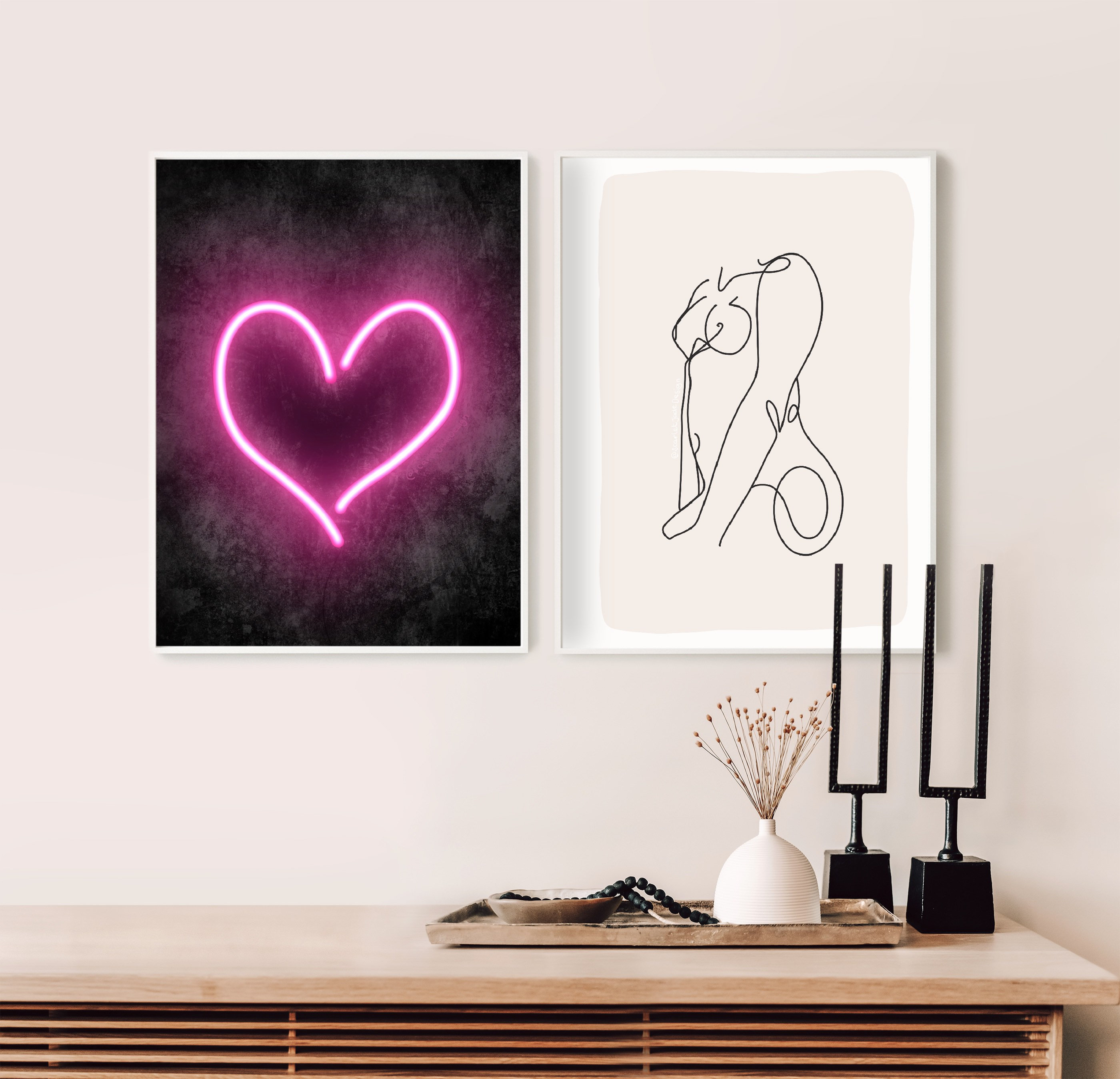 Pink, Neon Light, Art Print - Etsy