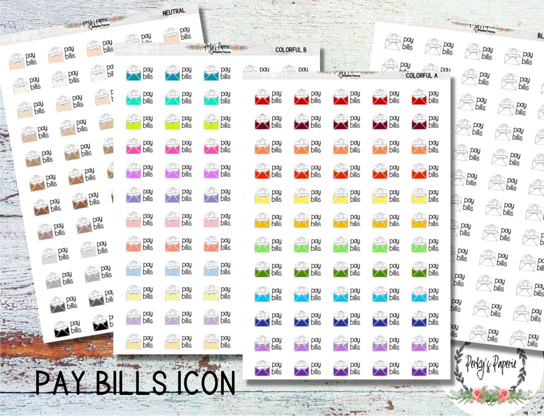 Pay Bills Planner Sticker | Pay Bills Icon | Pay Bills Script | Pay ...