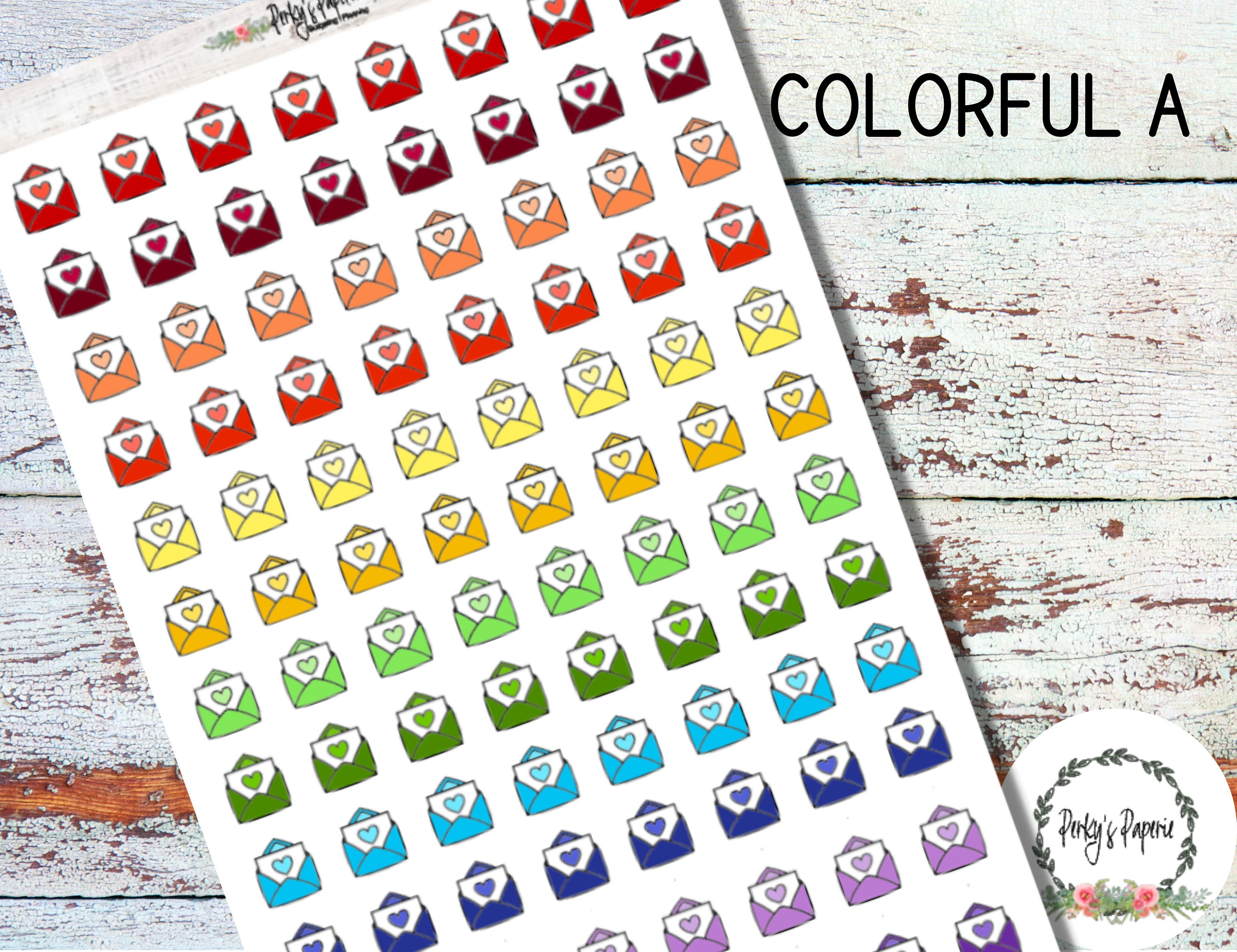 Envelope Stickers Happy Mail Doodle Icon Colorful Planner - Etsy