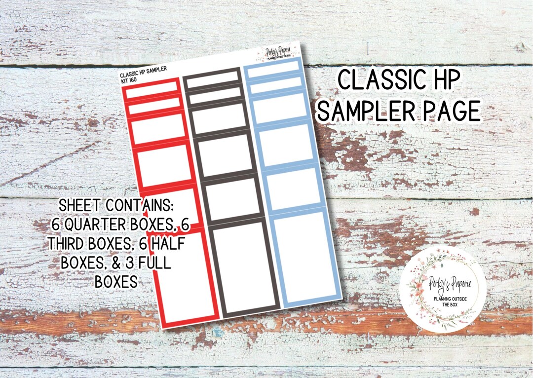 1.5" Classic HP Sample Planner Boxes in 4 Different Sizes to Match Kit ...
