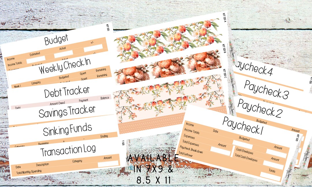 June Complete Budget by Paycheck Sweet as A Peach Kit 125, Financial ...