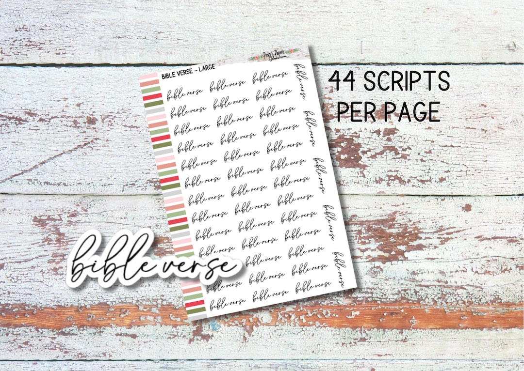 Bible Verse Script Sticker in Delicate Curvise Lettering for All Your ...