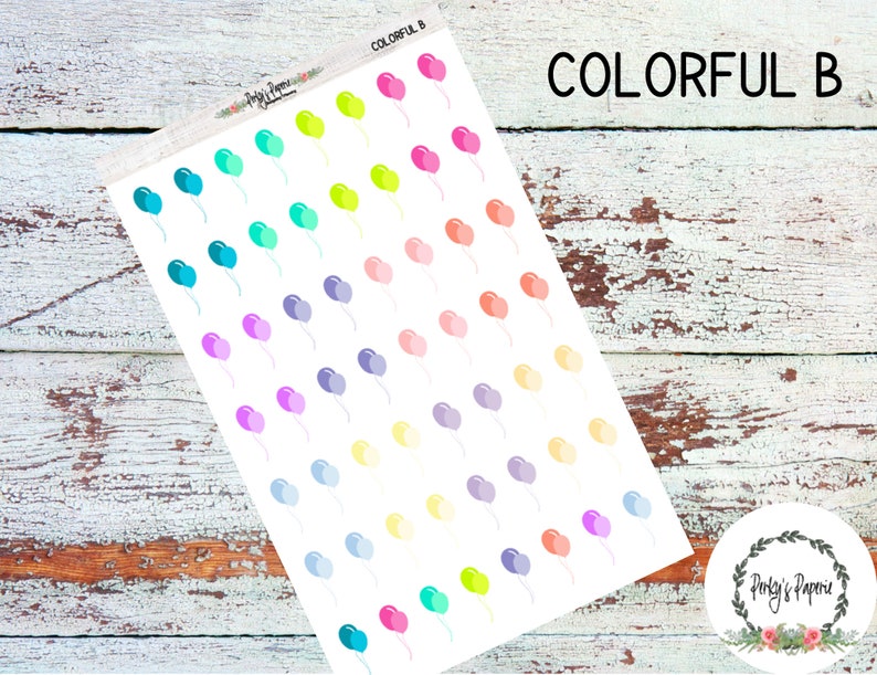 Colorful Birthday Balloon Planner Stickers Celebration - Etsy