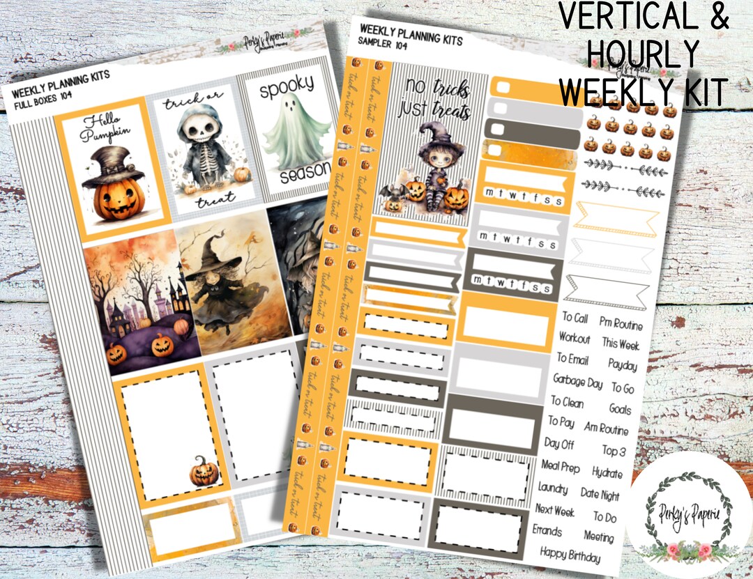 Vertical and Hourly Decorative Sticker Planner Kit Weekly Planning Kit ...