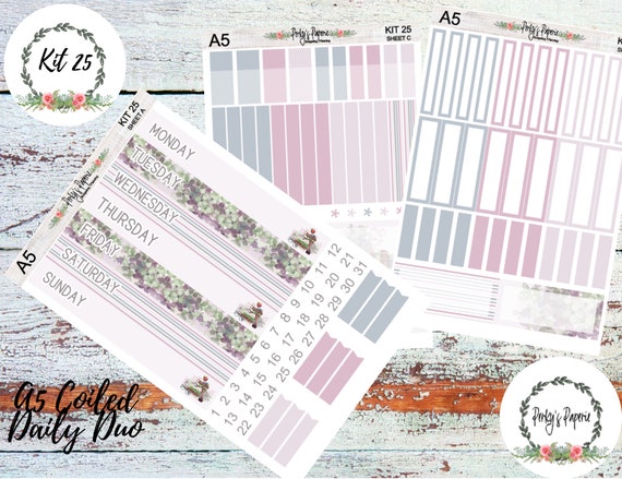 A5 Coiled Daily Duo Weekly Planning Kit Back to School Book | Etsy