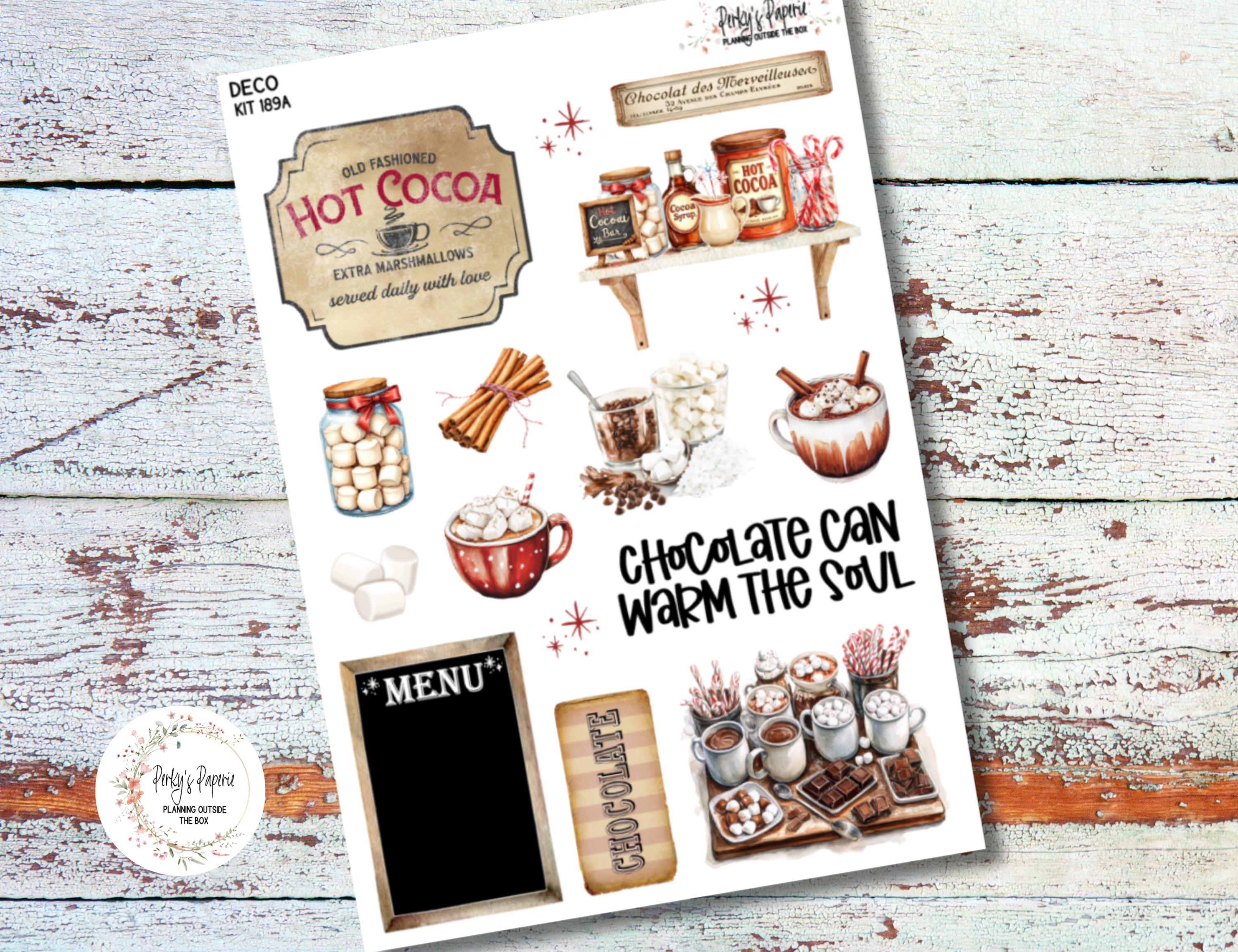 Hot Cocoa Bar Sticker Kitn 189, Winter Planner Stickers, Cozy Hot ...