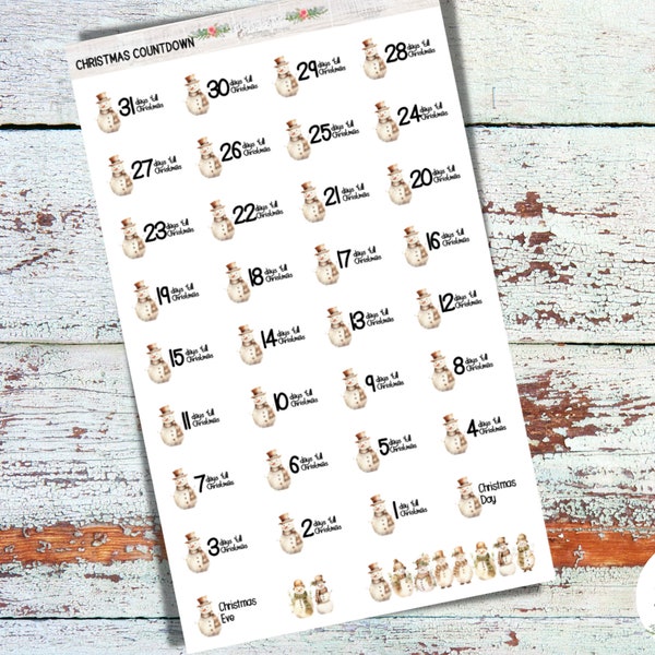 Christmas Countdown Stickers - Etsy