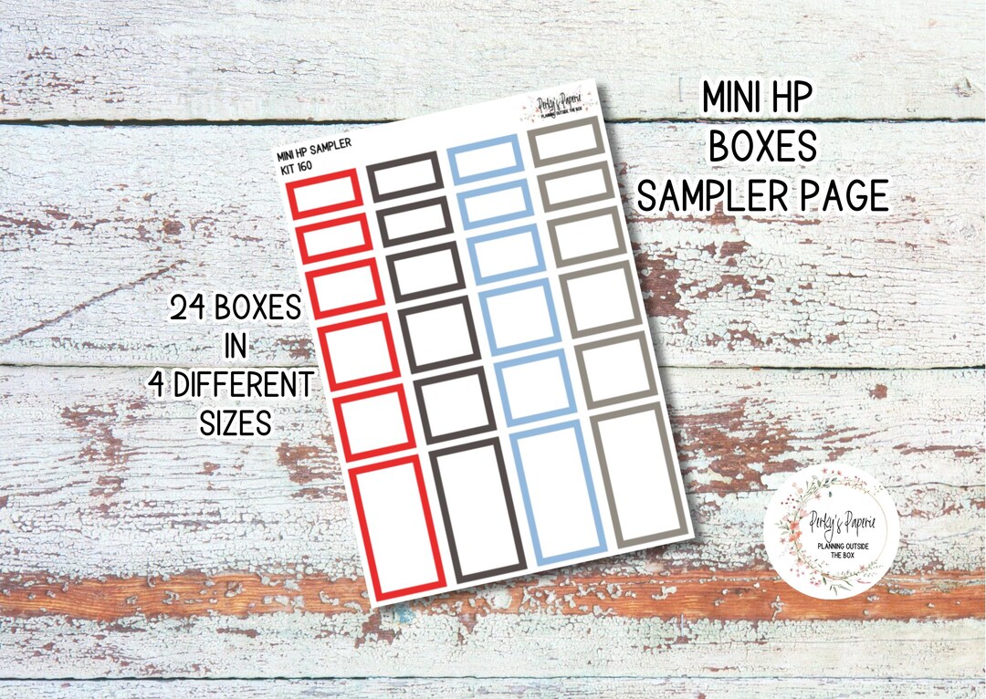 1" Mini HP Sample Planner Boxes in 4 Different Sizes to Page to Match ...
