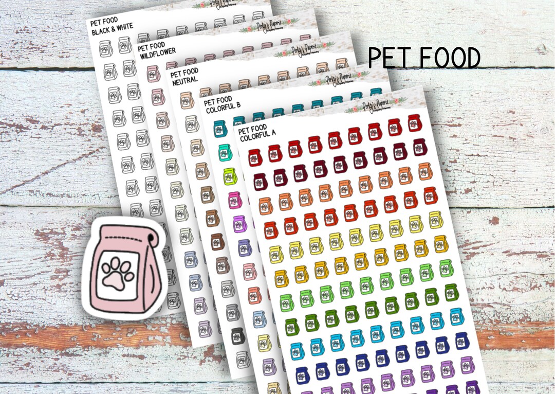 Pet Food Planner Stickers, Dog Food, Cat Food, Pet Food Tracker, Order ...