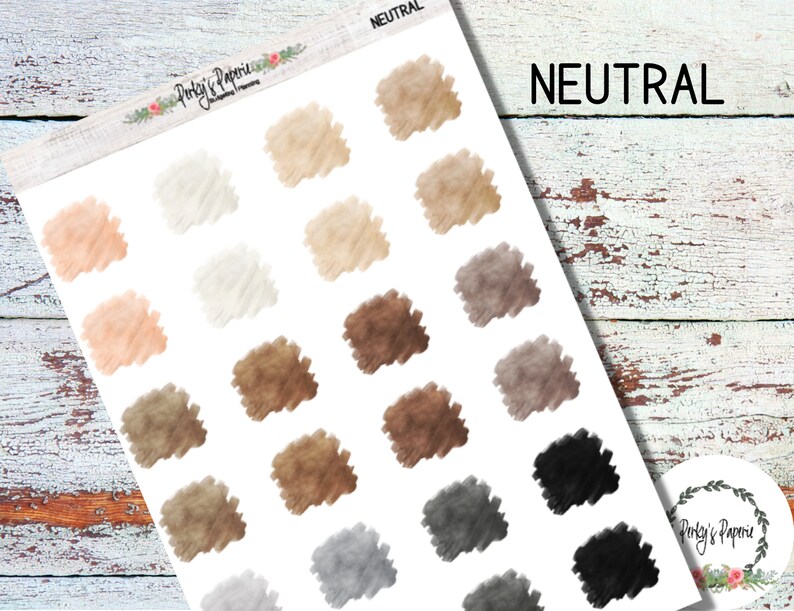 Colorful Square Paint Smudge Planner Boxes for Layering - Etsy