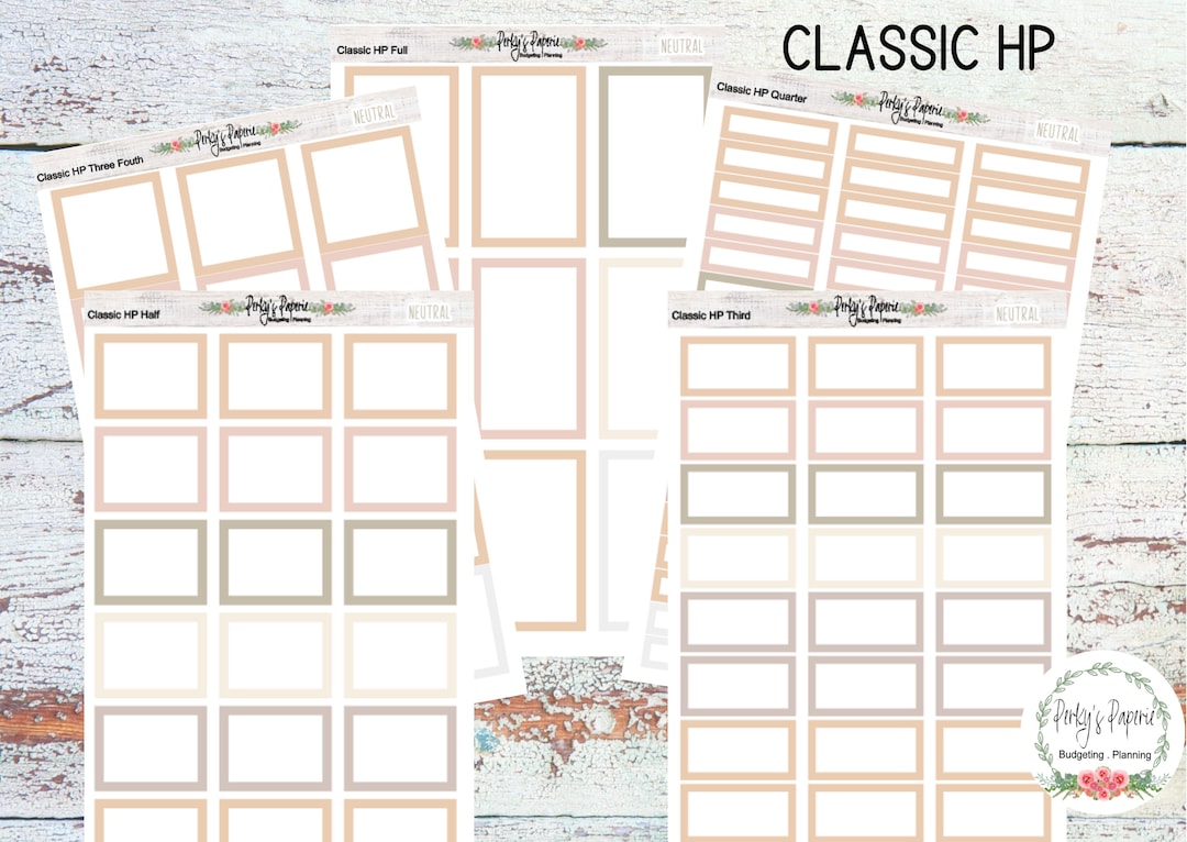 Classic HP Neutral Boxes| Colorful Boxes | Functional Planner Stickers ...