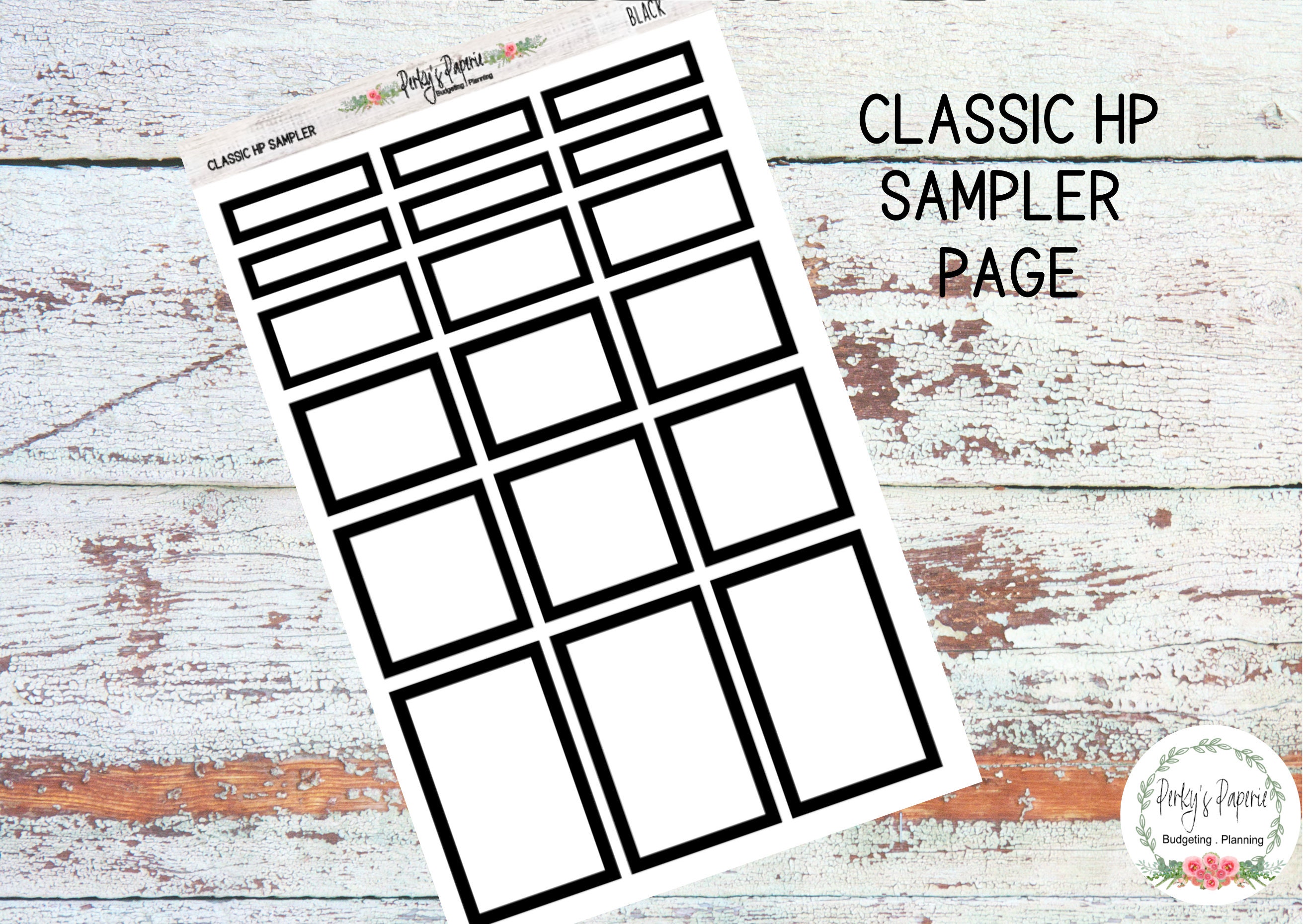 Classic HP Sampler Page of Colorful Planner Boxes Functional - Etsy
