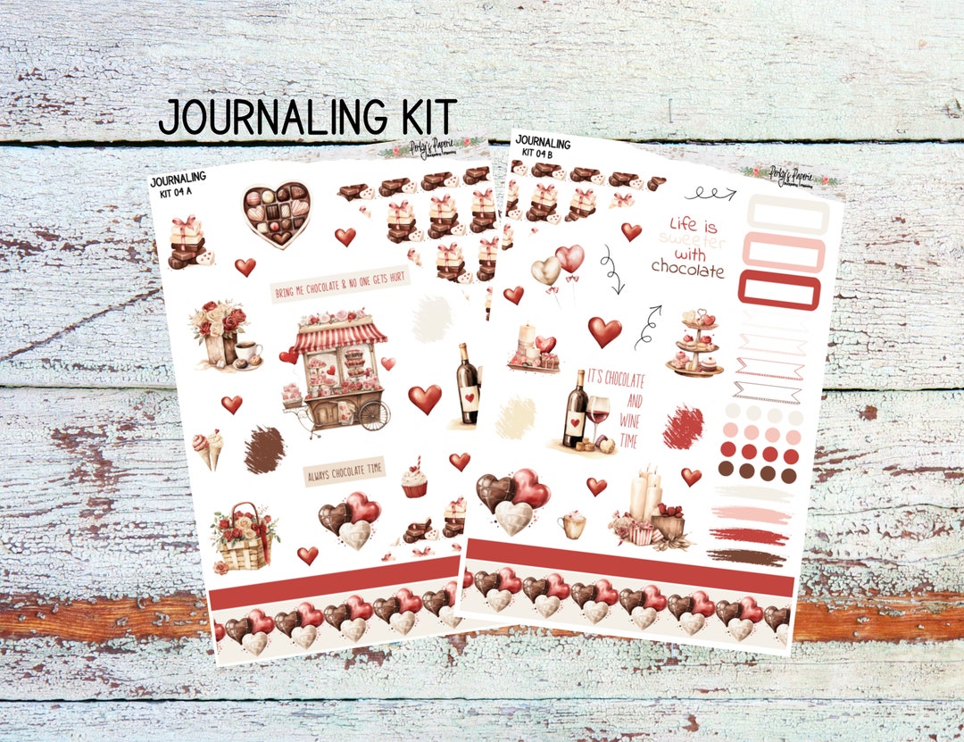 Chocolate Lover Journaling Sticker Kit 04, Planner Stickers - Etsy
