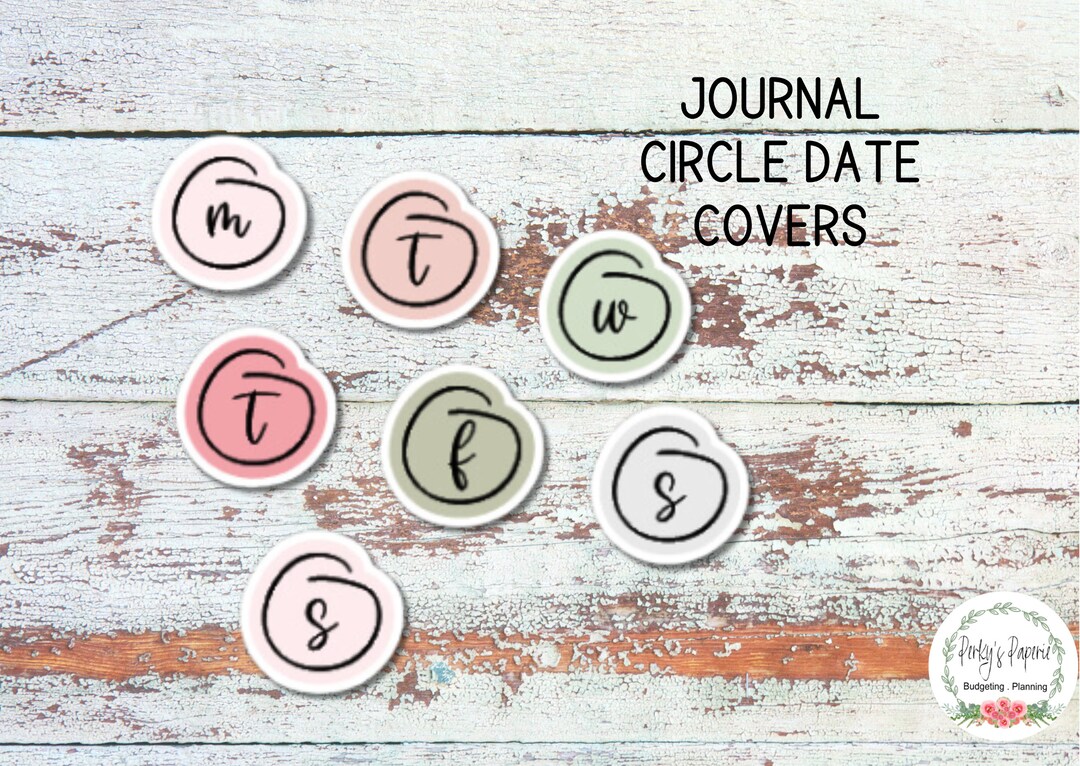 Journal Days of the Week Letter Circle Planner Stickers, Planner Date ...