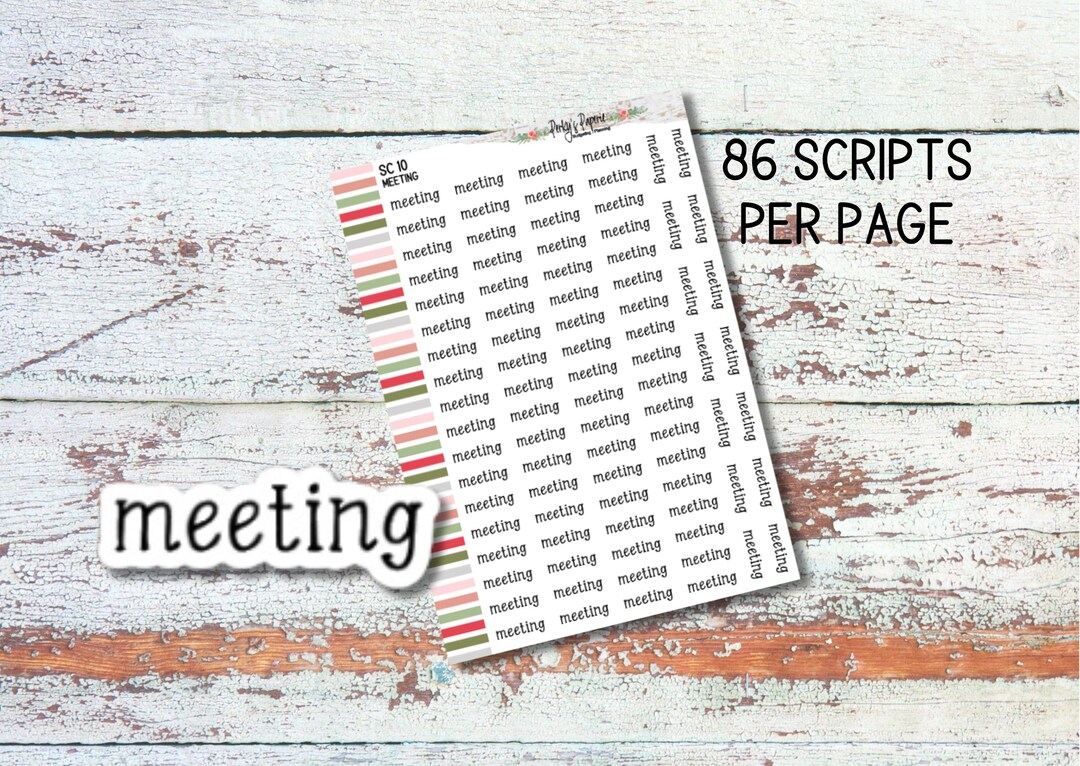 Meeting Script Planner Stickers, Script Stickers, Important Meetings ...