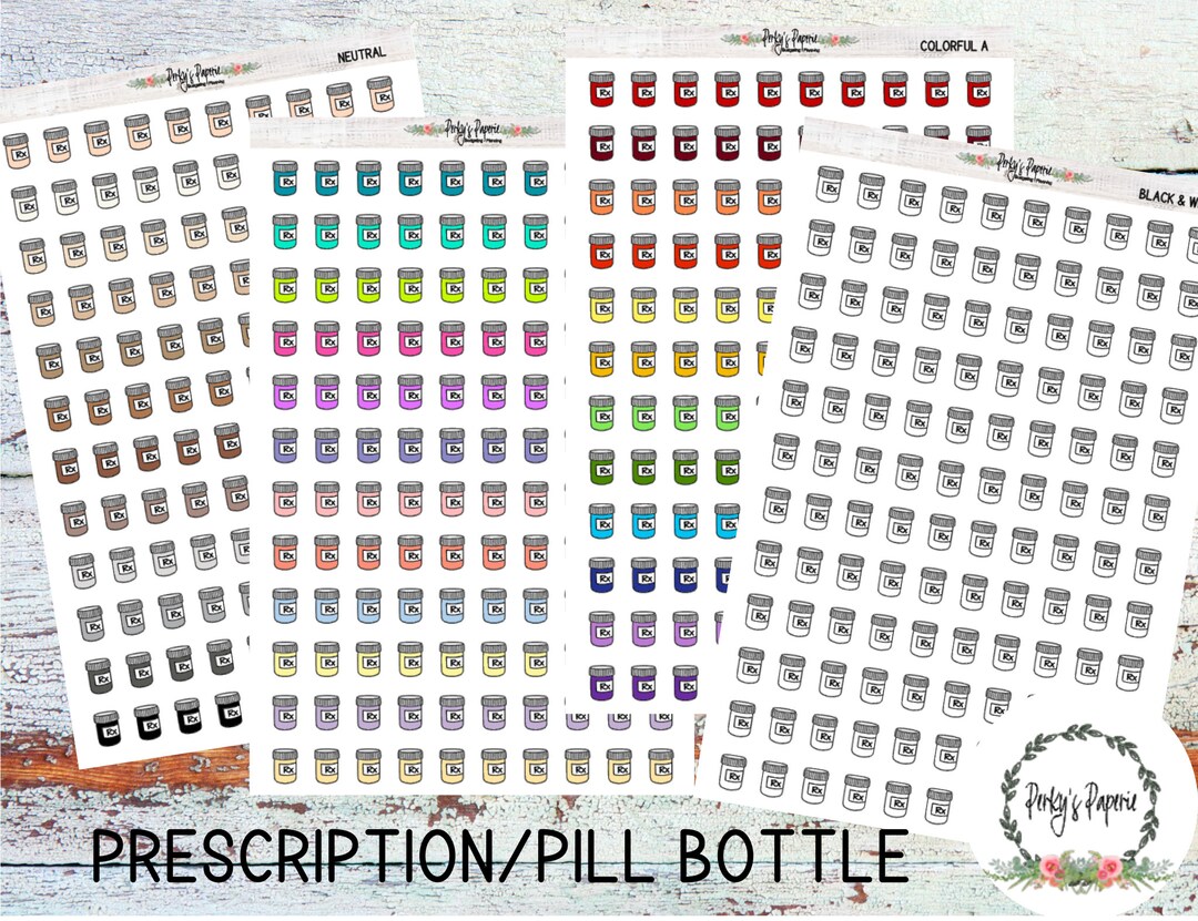 Pill Bottle Stickers | Prescription Bottle | RX | Medicine Refill ...