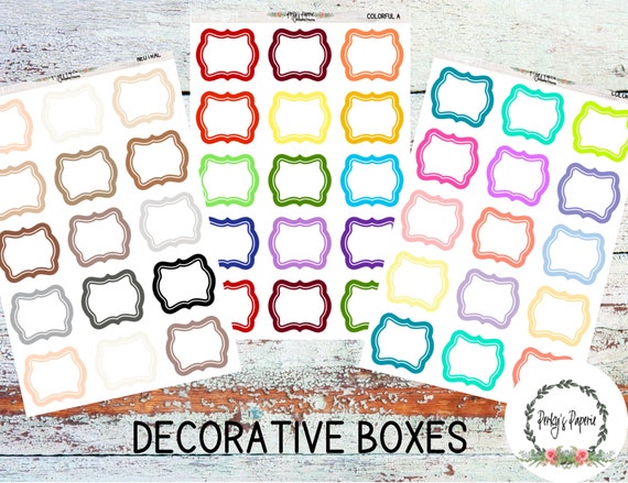 Colorful Decorative Planner Boxes Functional Planner | Etsy